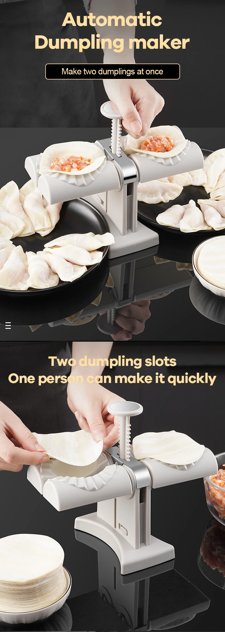 2 In1 Double Head Kitchen Tool Home Stainless Steel Manual Automatic ...