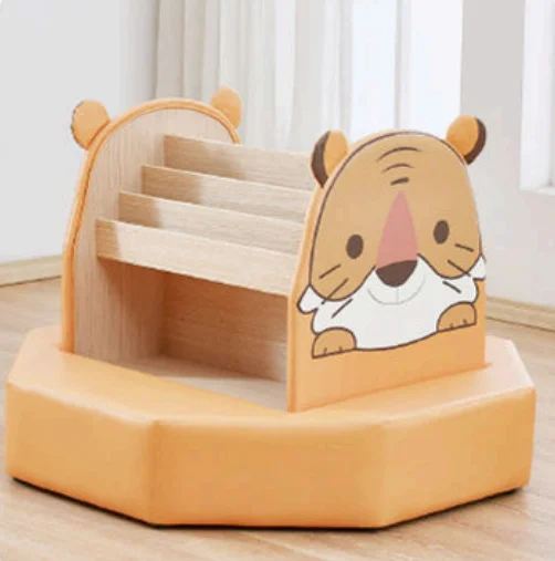 Eibele Tiger Themed Baby Toddler Bookcase Soft Foam Covered Montessori ...