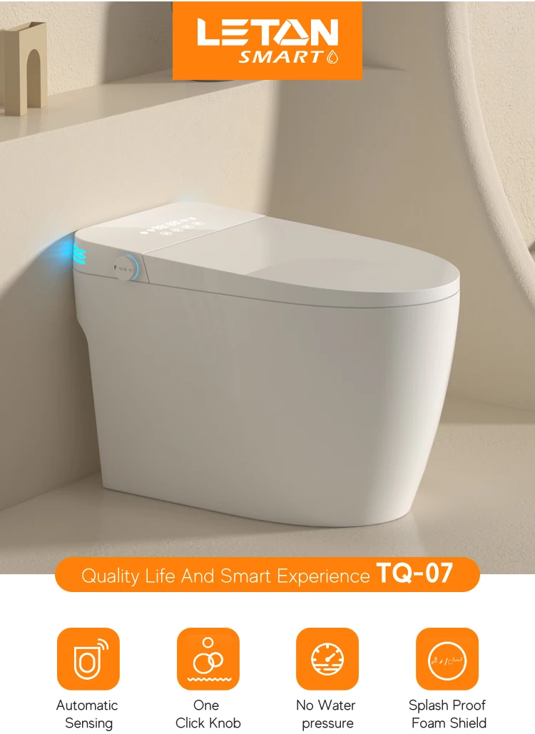Floor Mounted Intelligent Toilet With Automatic Flush Smart Bidet