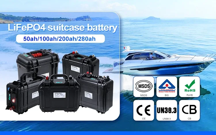 Lifepo4 12v Waterproof Suitcase Battery - 100ah 1200W