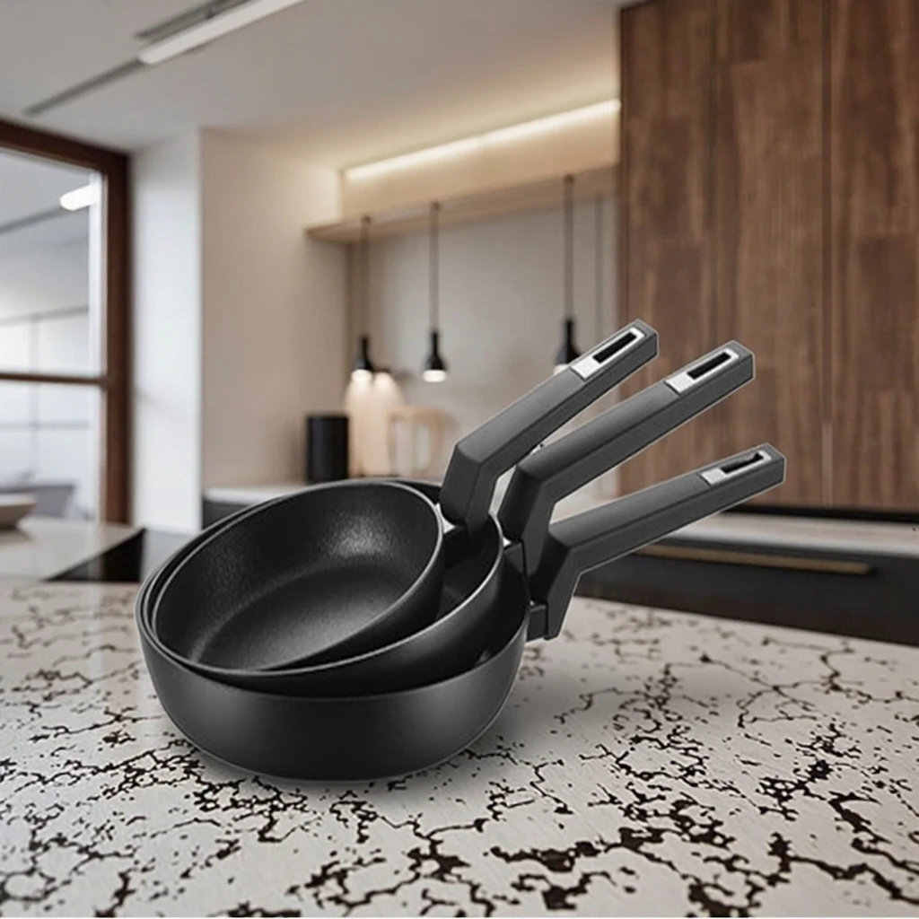 Modern Design Nonstick Pressed Aluminum Fry Pan with Induction Bottom ...
