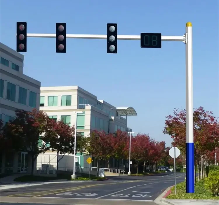 Detachable Curved Arm Galvanized Steel Round Tube Driveway Traffic Red ...