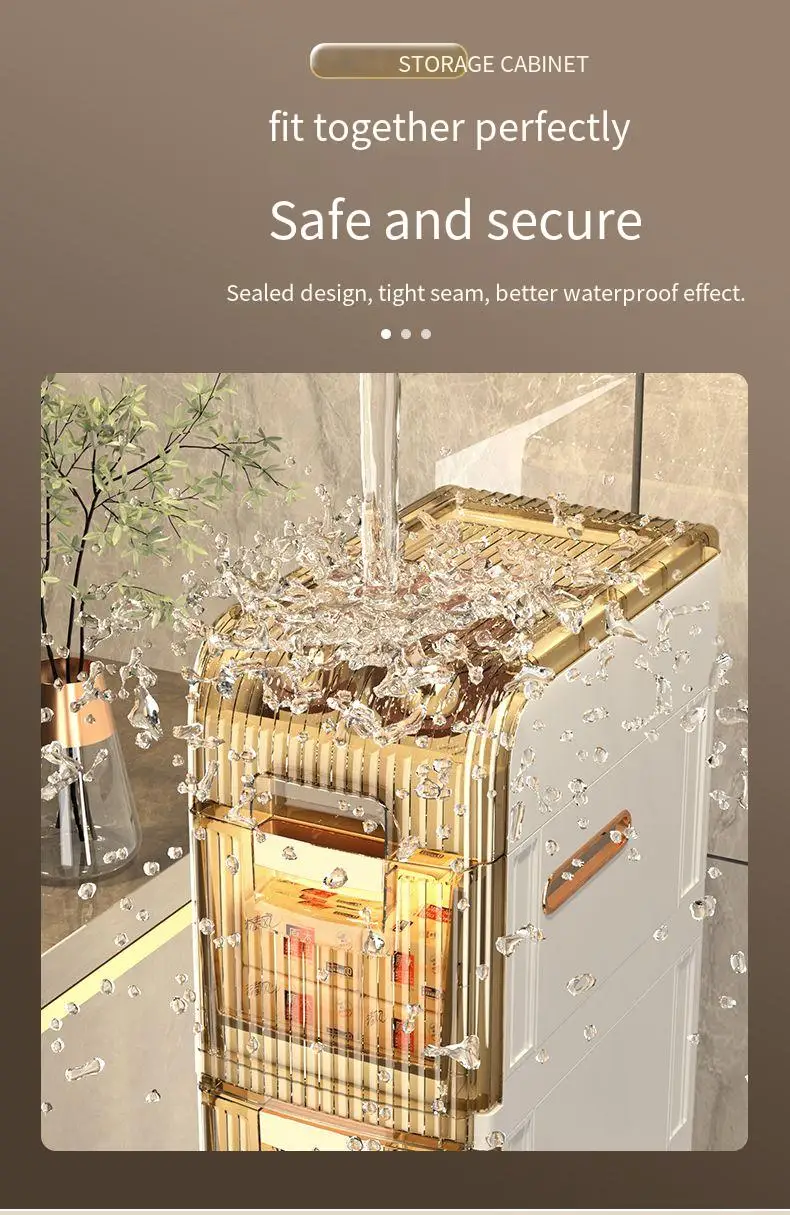 Multilayer Plastic Slit Drawer Storage Cabinet Household Toilet Gap ...