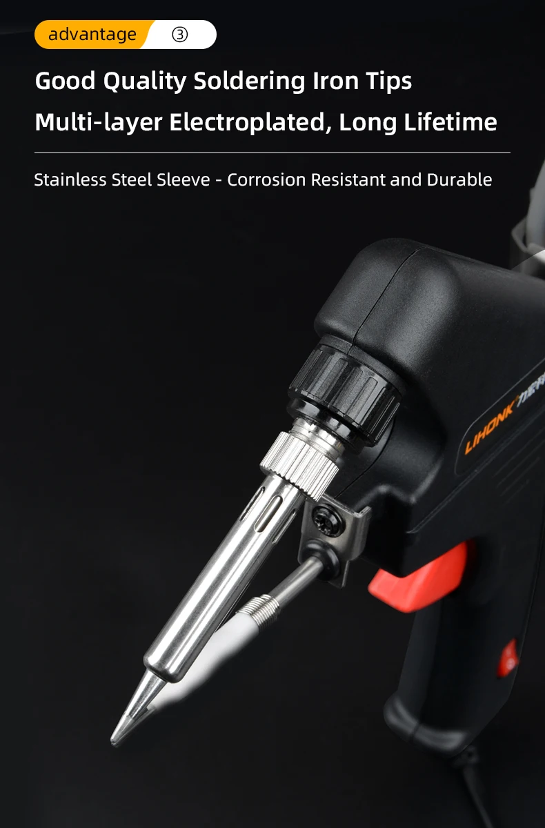 C-LK380 Single Hand Operating 80W Automatic Feed Soldering Iron Gun ...