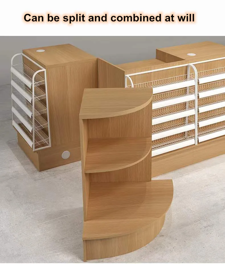 Wooden Supermarket Checkout Counters for Stationery Shops
