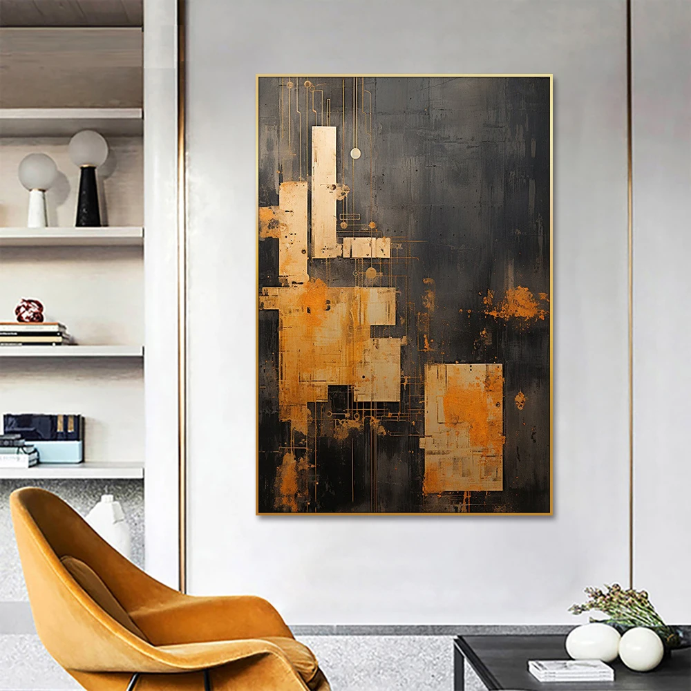 Guanjun 40*60cm L Shape Frame Wall Painting Modern Art Framed Print Oil ...