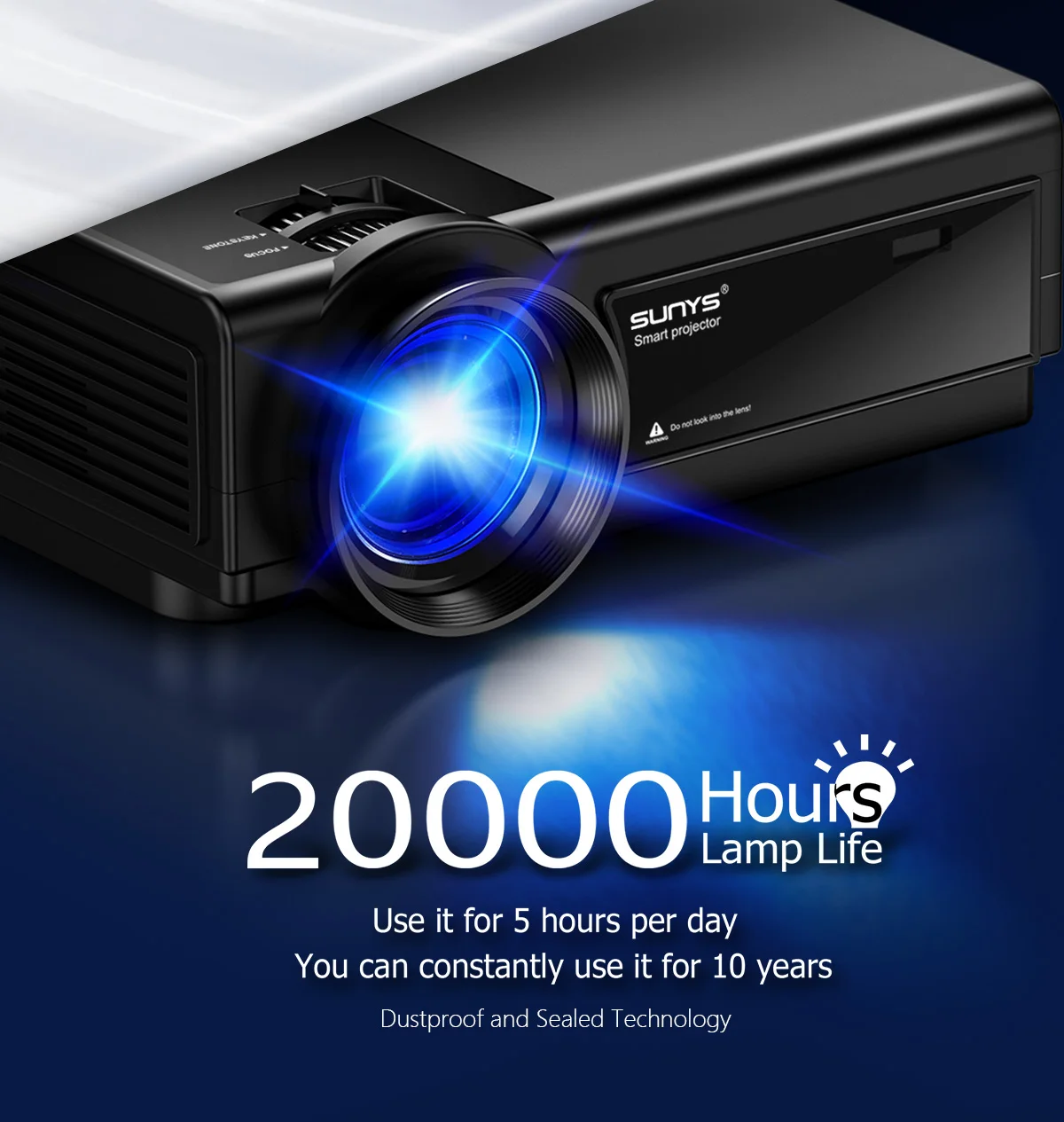 SUNYS L36P Mini 4K Projector - Smart, Portable, and Versatile