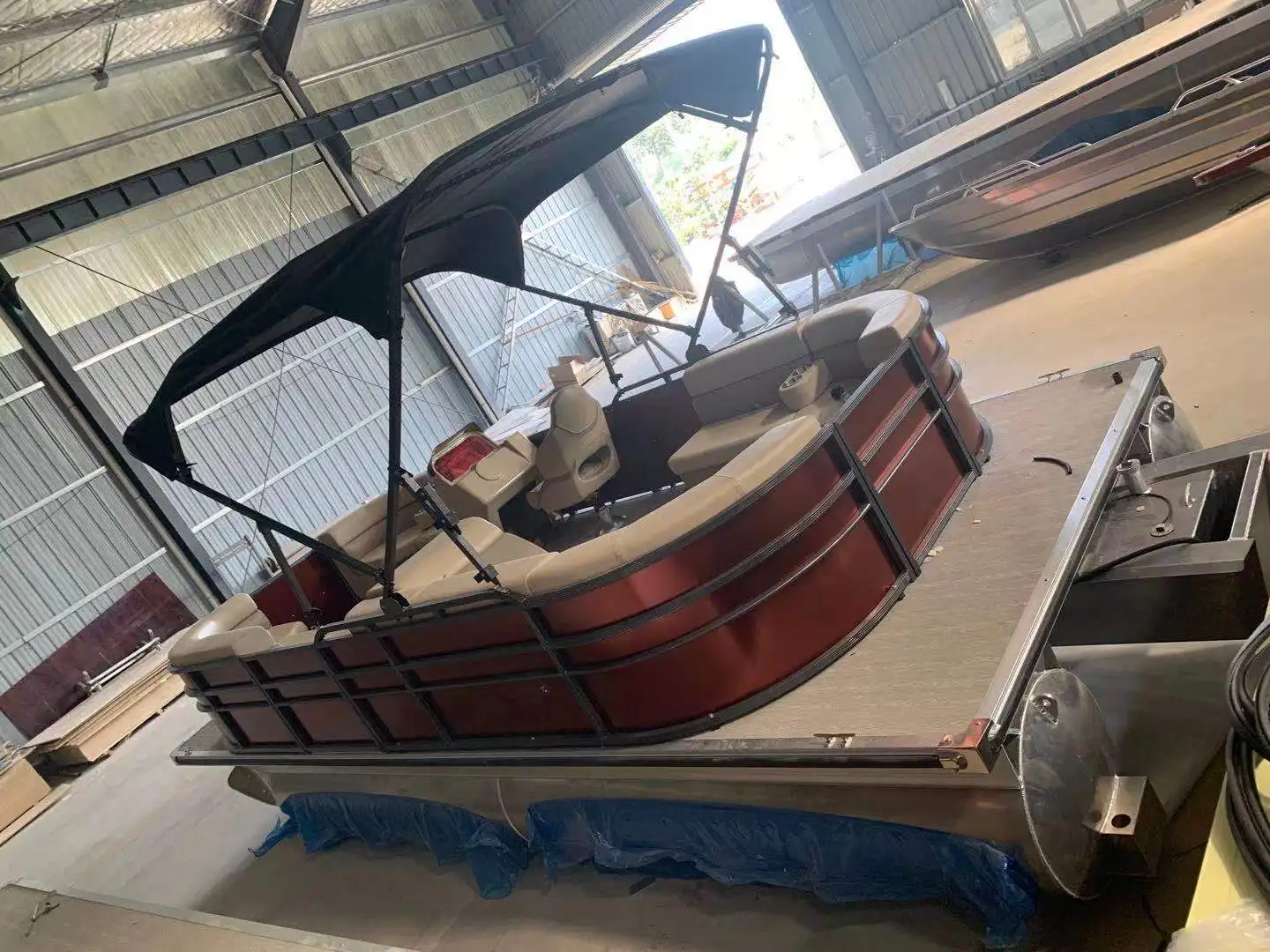 25ft 7.5m Poseidon Aluminum Three Tubes Tri-toon Party Pontoon Boat for ...