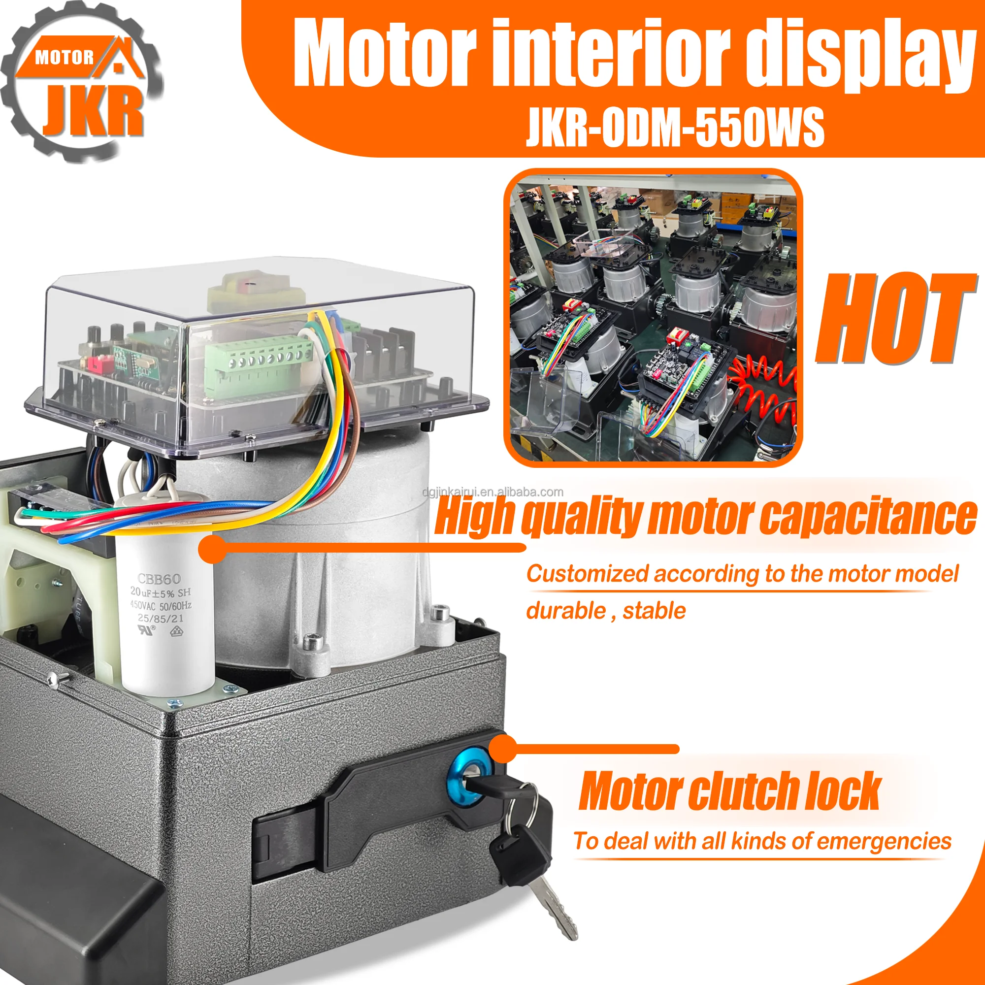 550W 4M Industrial Sliding Door Motor with Spring Limit Support 1000KG ...