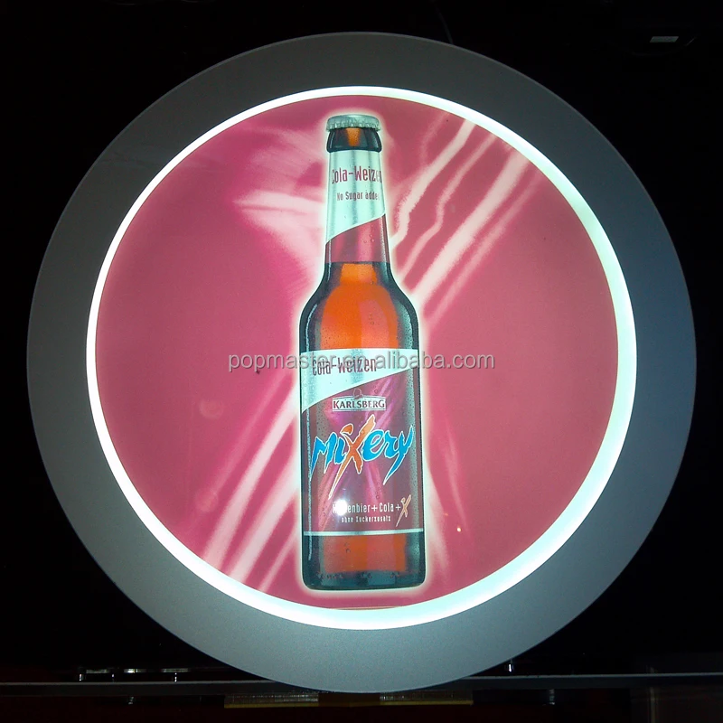 Custom Round Circle Shape Backlit Crystal Led Light Poster Frame - Buy ...