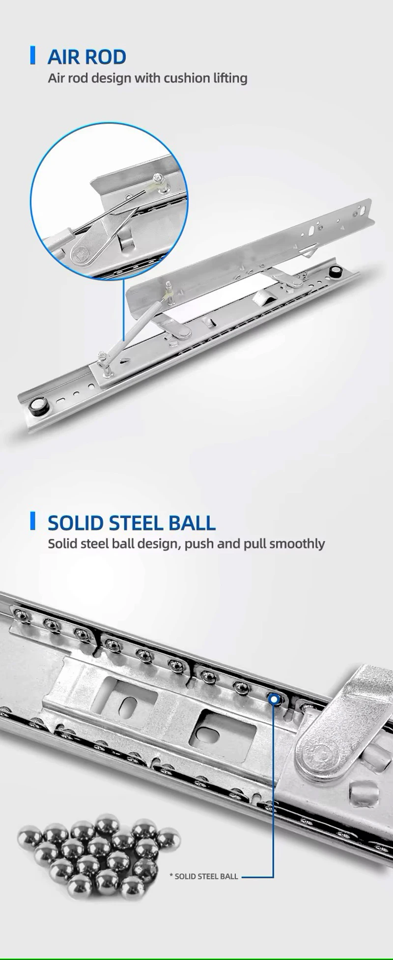 Spring Extendable Lift Rails - Durable Dining Table Mechanism