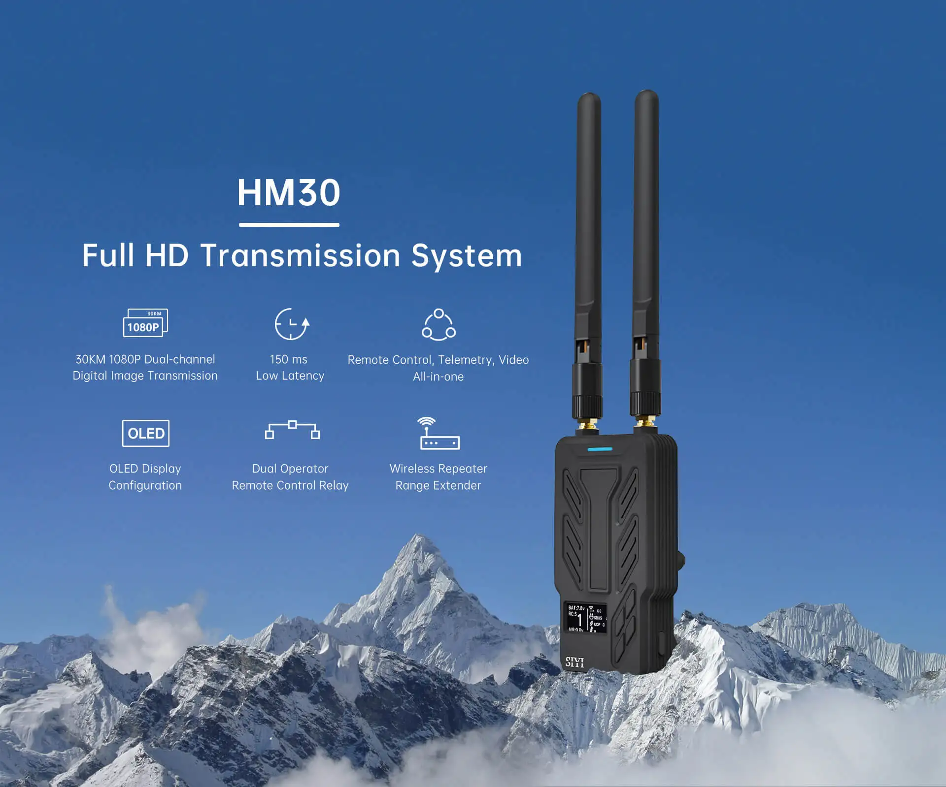 SIYI HM30 FPV Repeater - Long Range Full HD Transmission