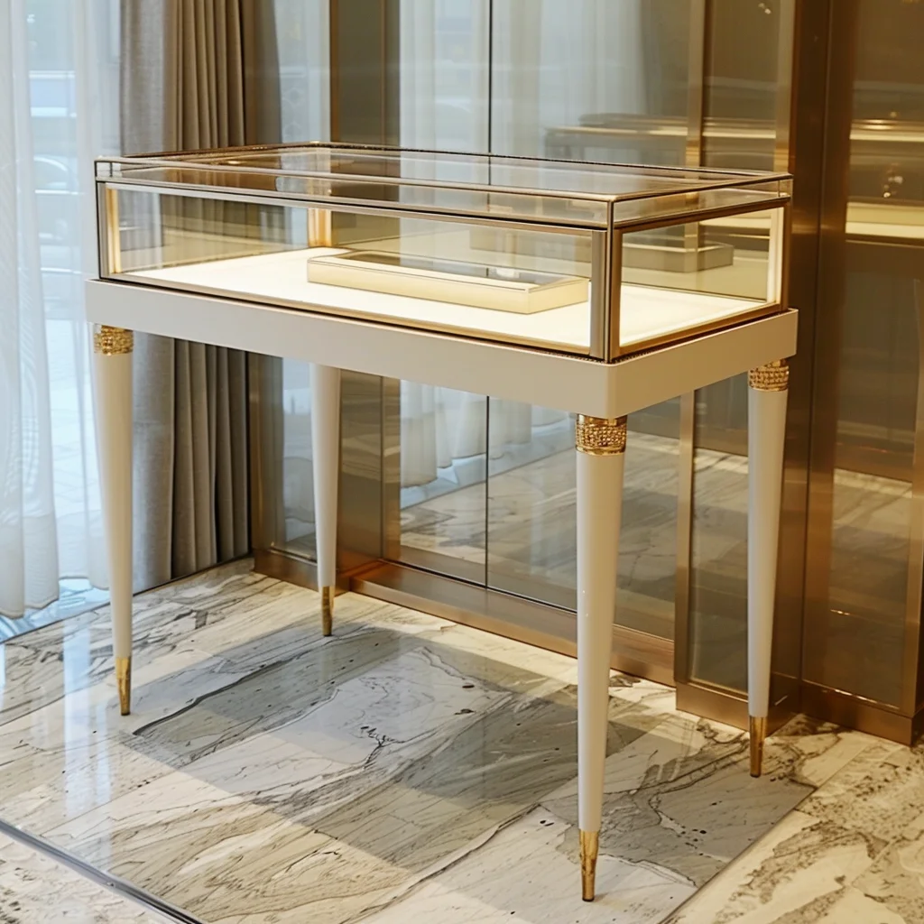 Lux Luxury Jewelry Display Table Small Gold And Silver Jewelry Showcase ...