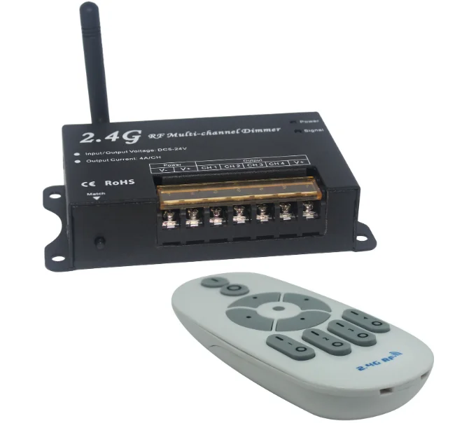 2.4g Rf Multi Channel Led Dimmer Dm16 Dc12-24v 4a*4ch Pwm Single Color ...
