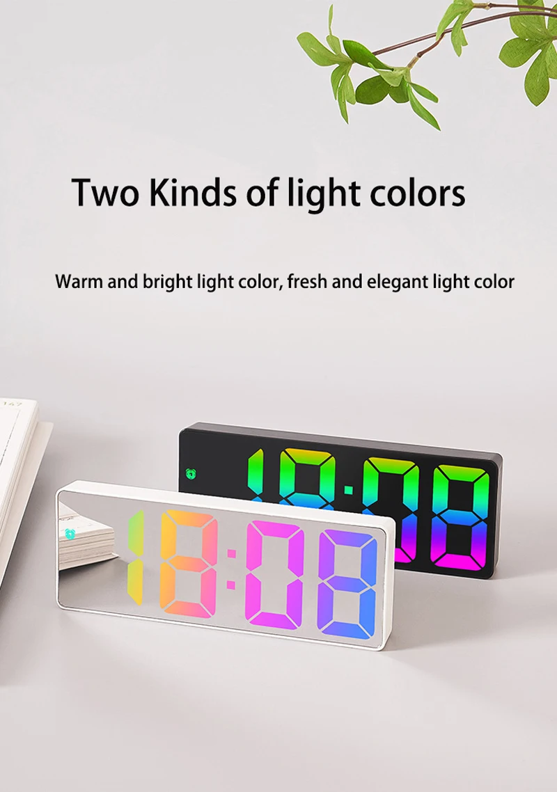 Hot Sale Digital Alarm Clock Color Fonts Led Alarm Clock For Bedroom ...