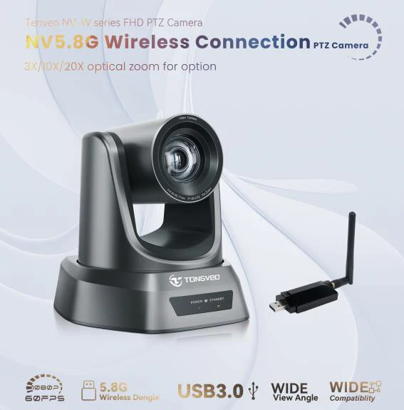 TONGVEO 5.8G Wireless Dongle Connection for Online Meetings