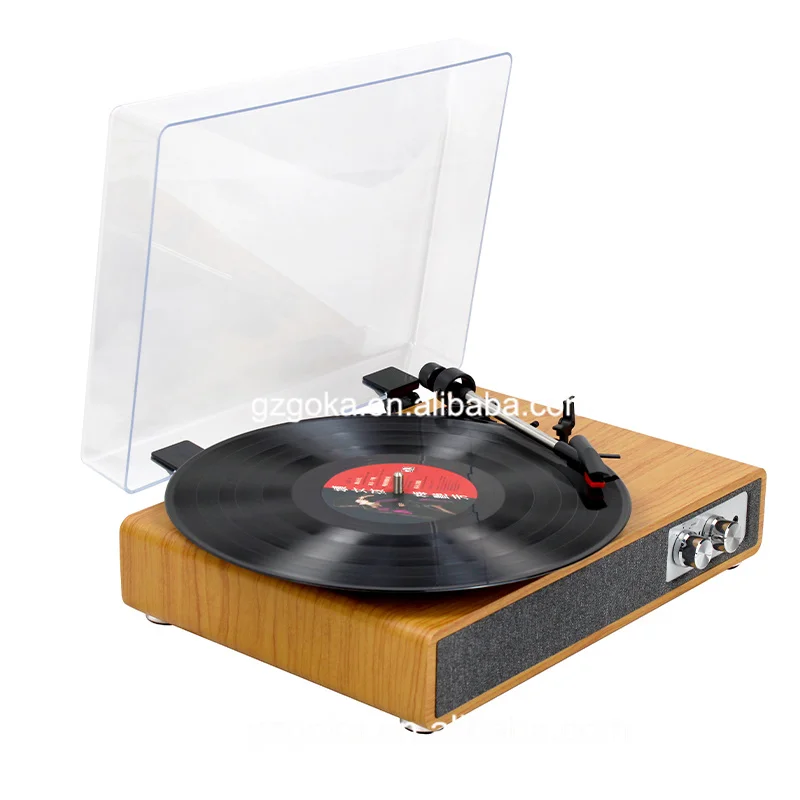 Ceramic Cartridge Bluetooth Gramophone Record Player With Dust Cover