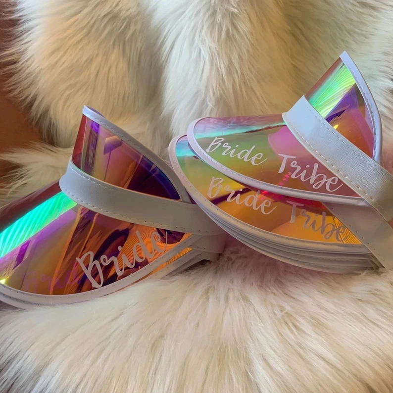 Pool Party Bachelorette Party Holographic Sun Visors Beach Bachelorette ...