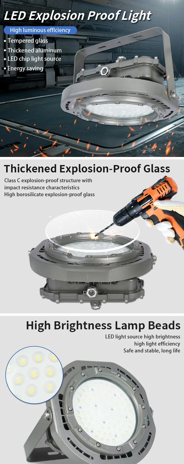 150w 180w 200w Portable Explosion Proof Light Hazardous Location Flood ...