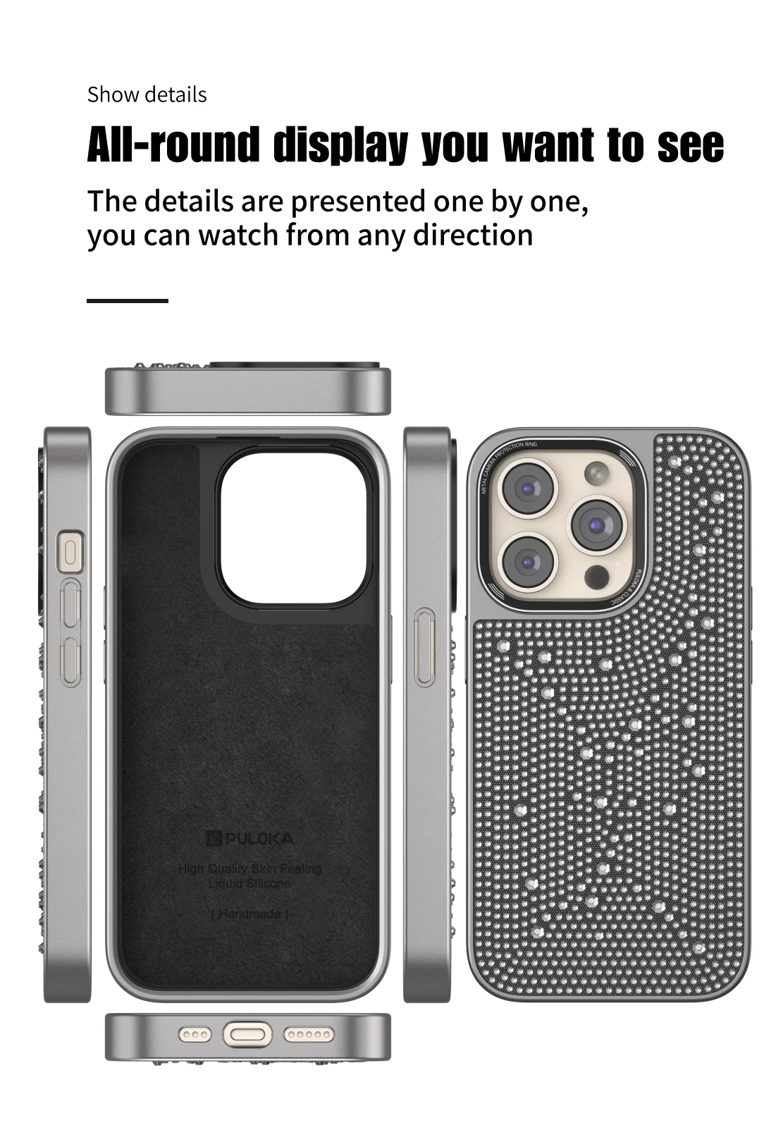 Puloka Luxury Custom Diamond Phone Case Special Glitter With Microfiber ...