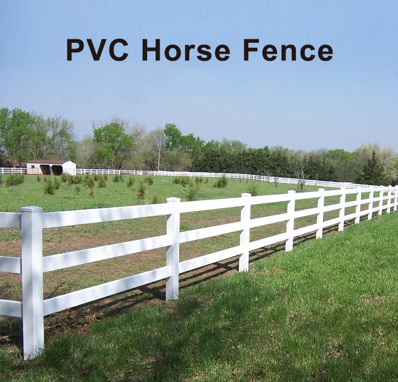 Cattle Vinyl Pvc 3 Rail Horse Paddock Farm Fence Post Ranch White Fence ...