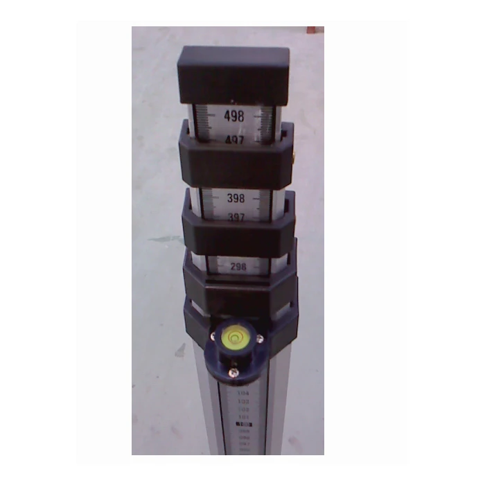 Industrial 5m Aluminium Telescopic Leveling Staff for Surveying
