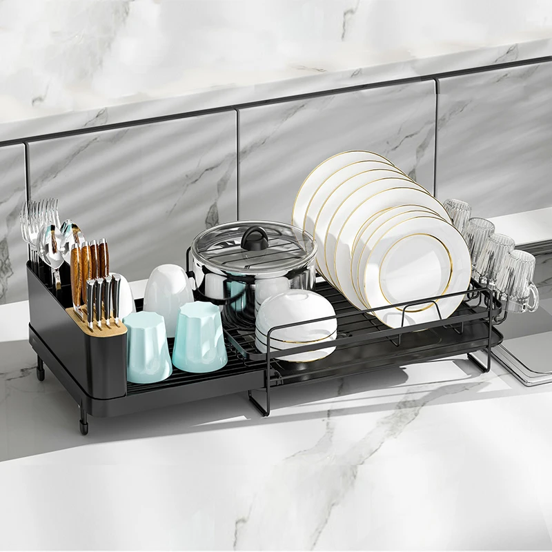 Wireking Large Dish Drying Rack Expandable Length 485-683mm Kitchen ...