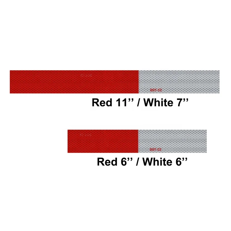 Red and White Reflective Sticker, Reflector Tape, Dot C2 Reflective ...