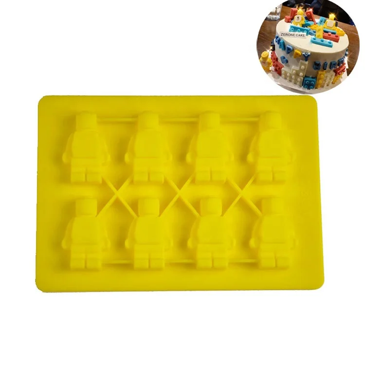Lego Silicone Mold Mini Figure Robot Shape Cake Tools Holes Lego Ice ...