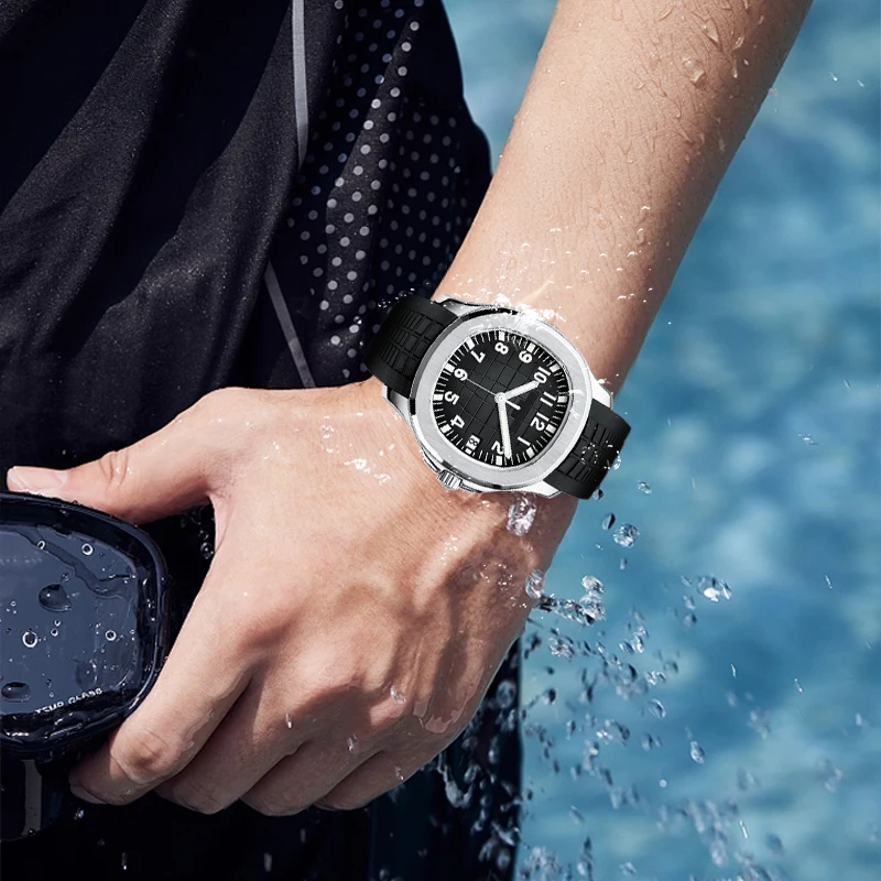 Rubber Strap Fashion Men Watches Luxury 3atm Water Resistant Wristwatch ...