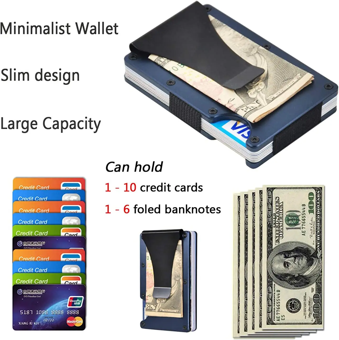 Factory Cheap Price Minimalist Slim Metal Wallet For Men Front Pocket ...