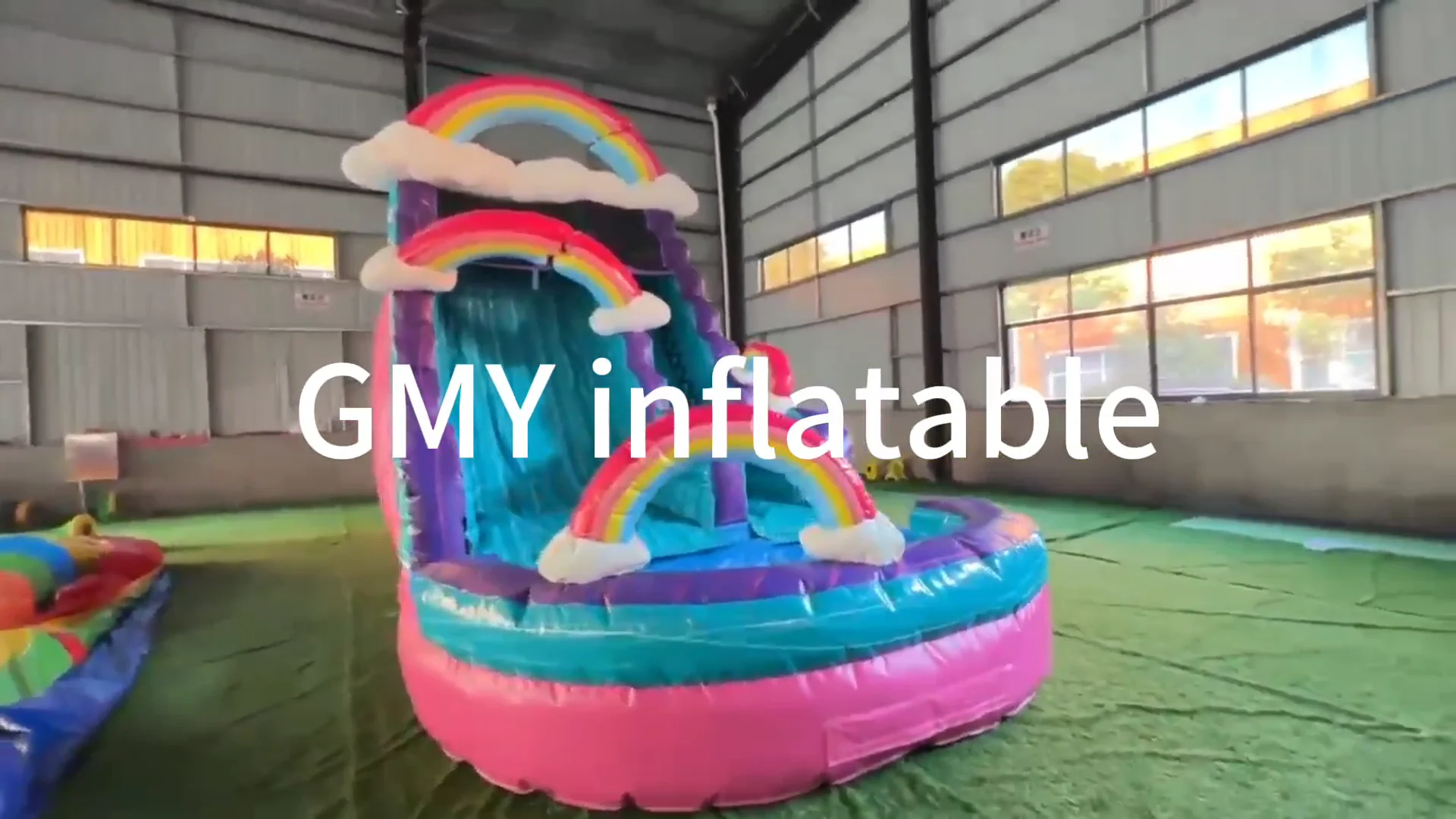 Rainbow Pvc Kids Giant Inflatable Park Water Slide Bounce Jumping ...
