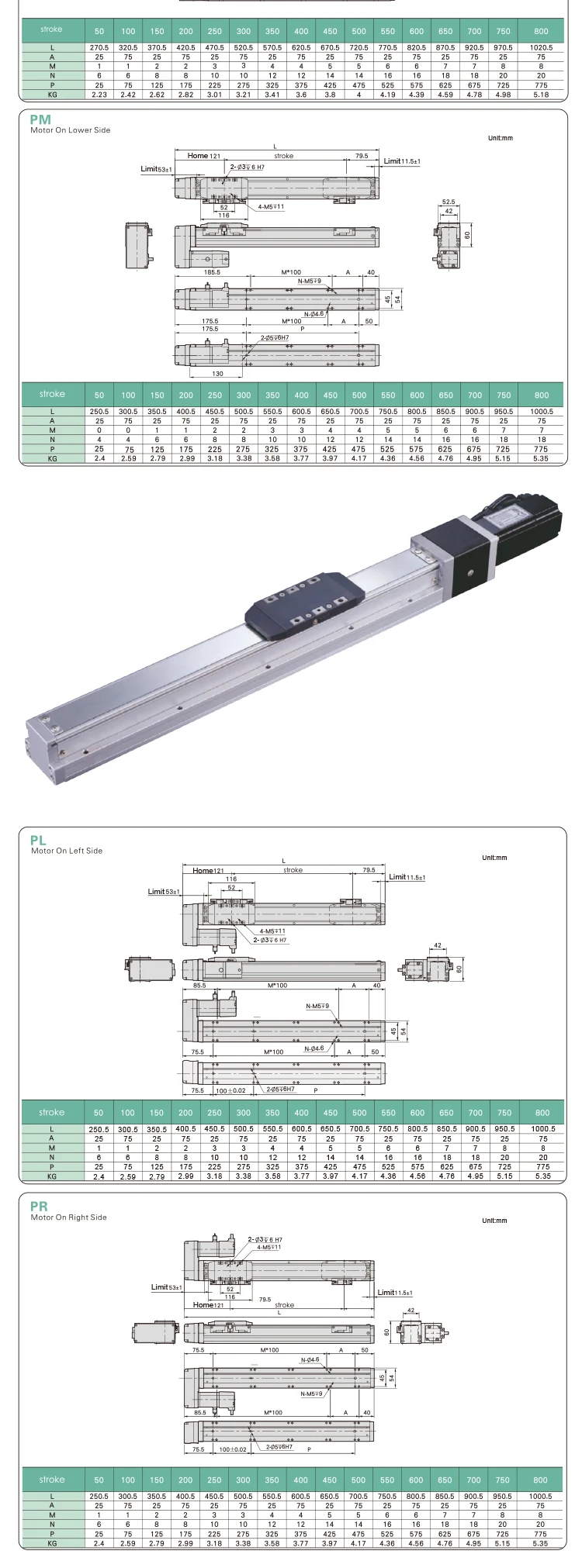 High-precision Slide Module 50mm for Industrial Automation
