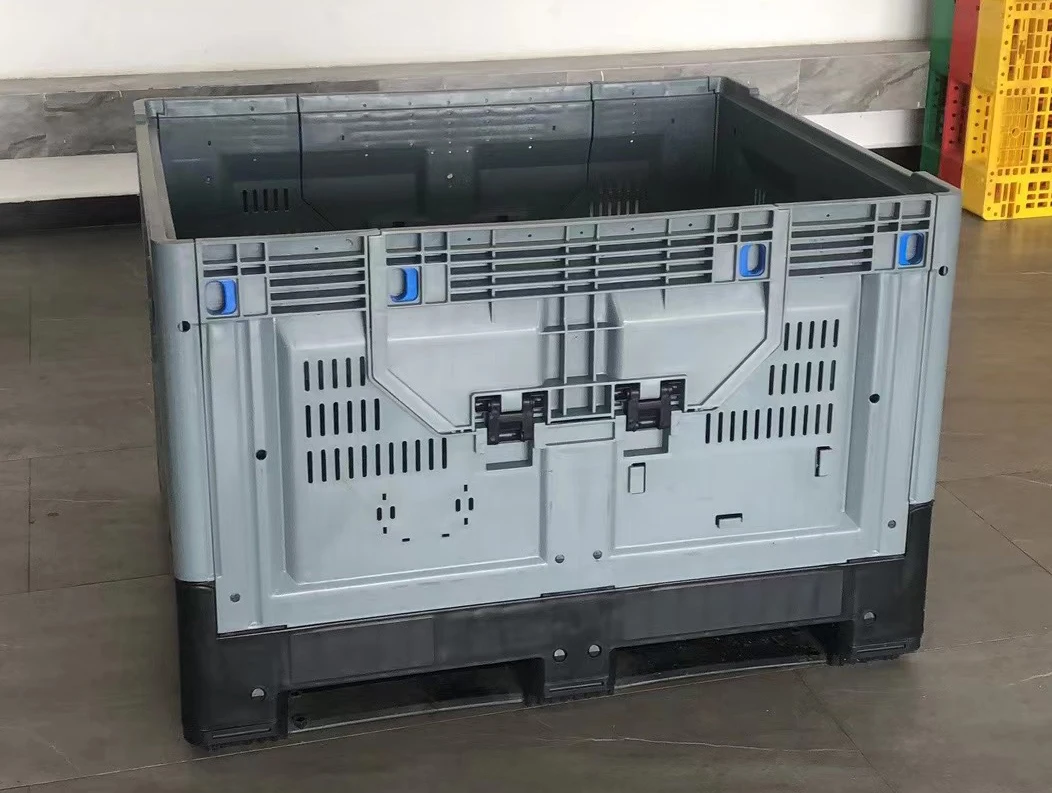 Stackable Plastic Folding Pallet Vented Tubs Collapsible Storage Mesh ...