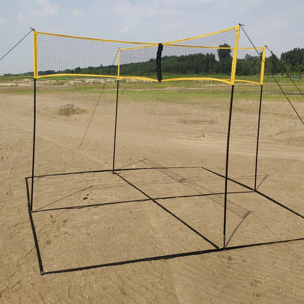 Portable Four-sided Cross Beach Volleyball Net Rack Set - Buy Portable ...