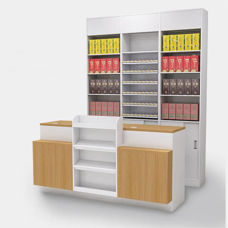 Meicheng Supermarket Wine Shelf Steel Wood Cigarette Tobacco Display ...