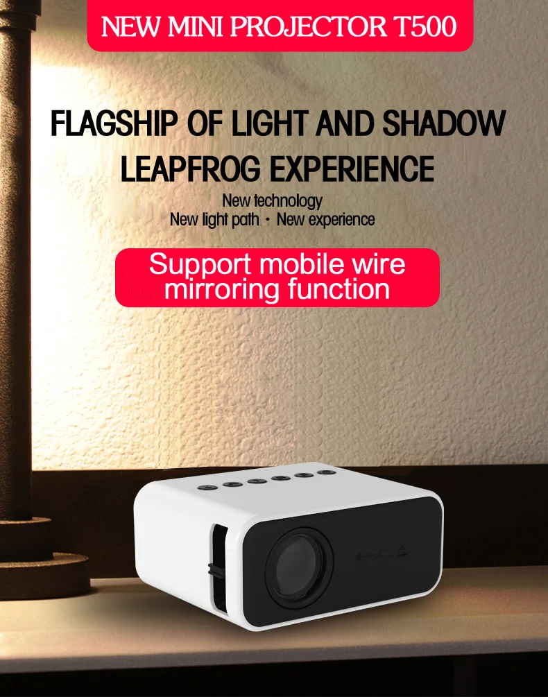 Popular mini pocket projector yt500 1000 lumen LED LCD projector ...