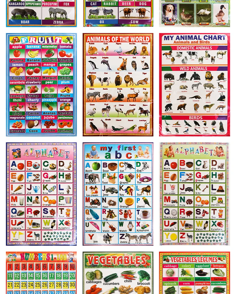 Custom Interactive Alphabet Wall Chart Abc & 123 Poster Best ...