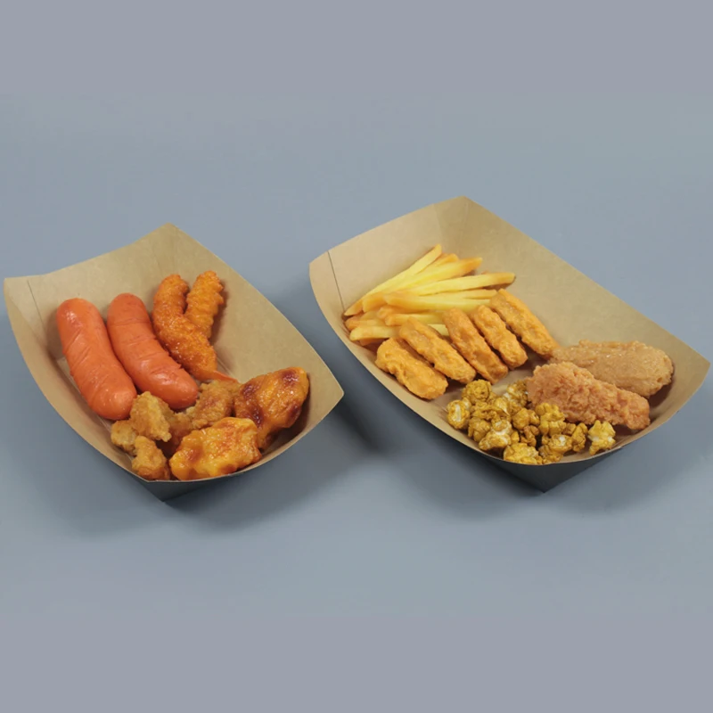 #300 3 Lb. Black Paper Nacho Boats Solid Black Paper Food Tray - Buy ...