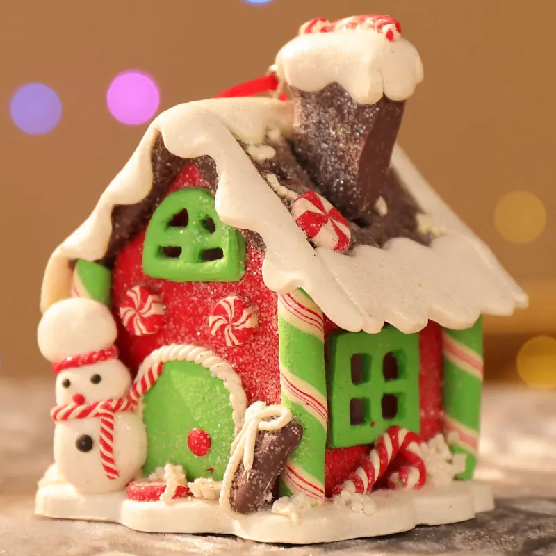 Holiday Decorative Gingerbread LED Candy House Hanging Accessory ...