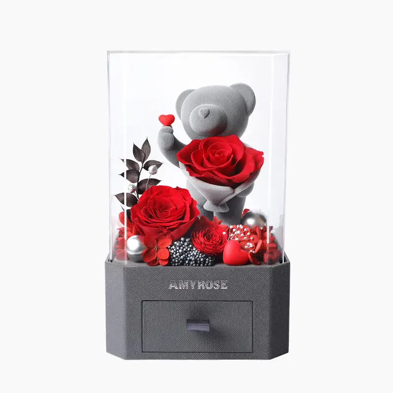 GR Wedding Bear Gift Set - Eternal Flowers & Preserved Bear
