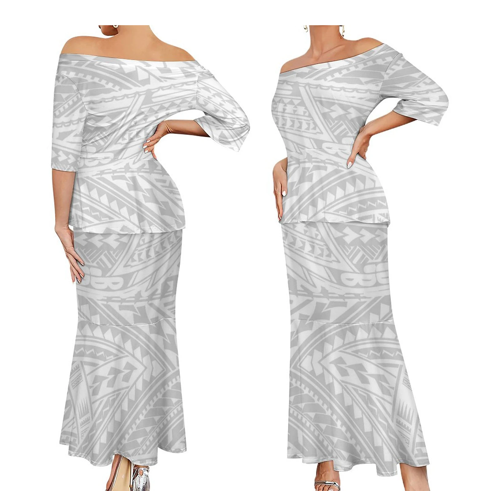 Elegant Polynesian Puletasi Dress Set for Women - Customizable ODM