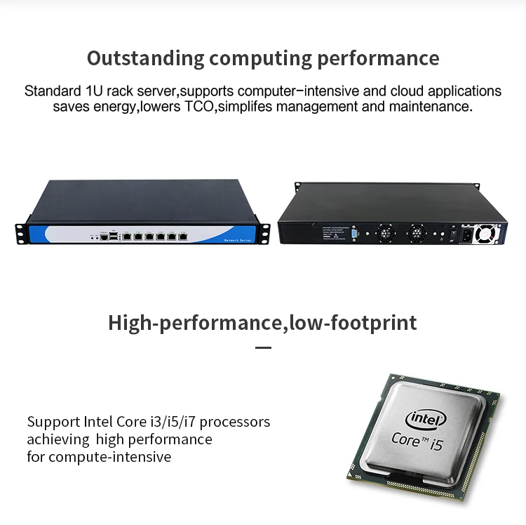 1U Router Firewall Chassis with SFP Ports and Pfsense