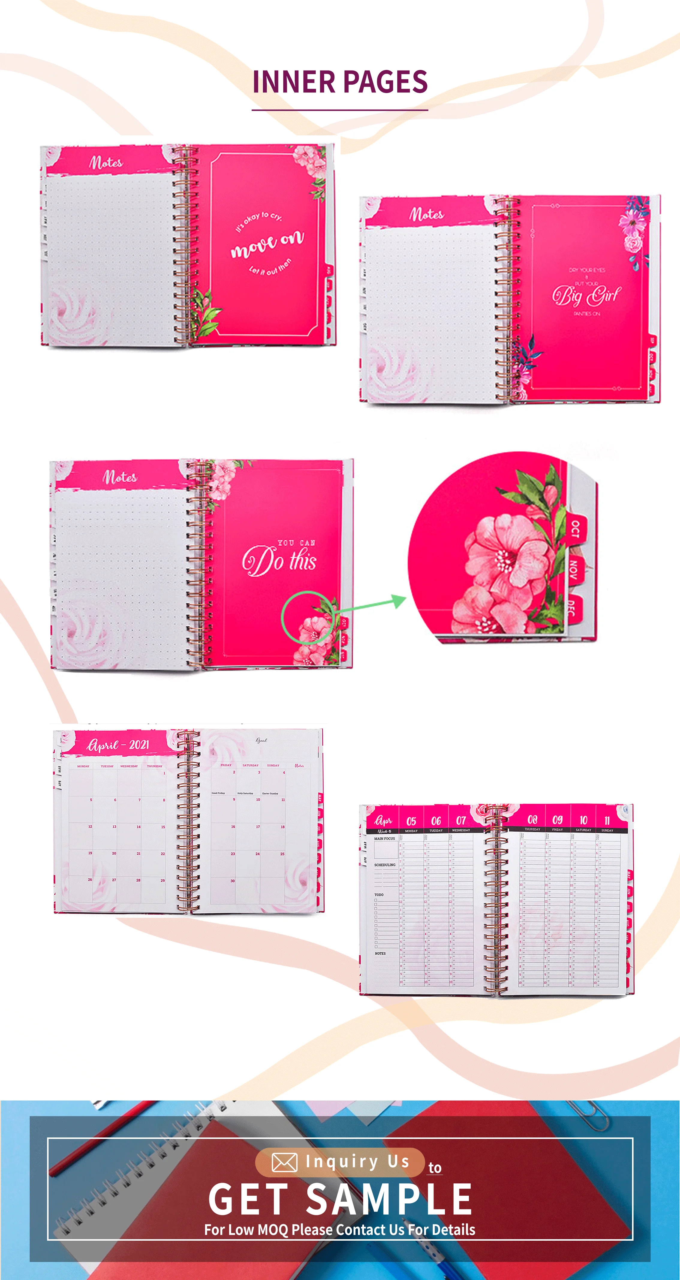 Customizable Spiral Bound B4 Planner for Black Women