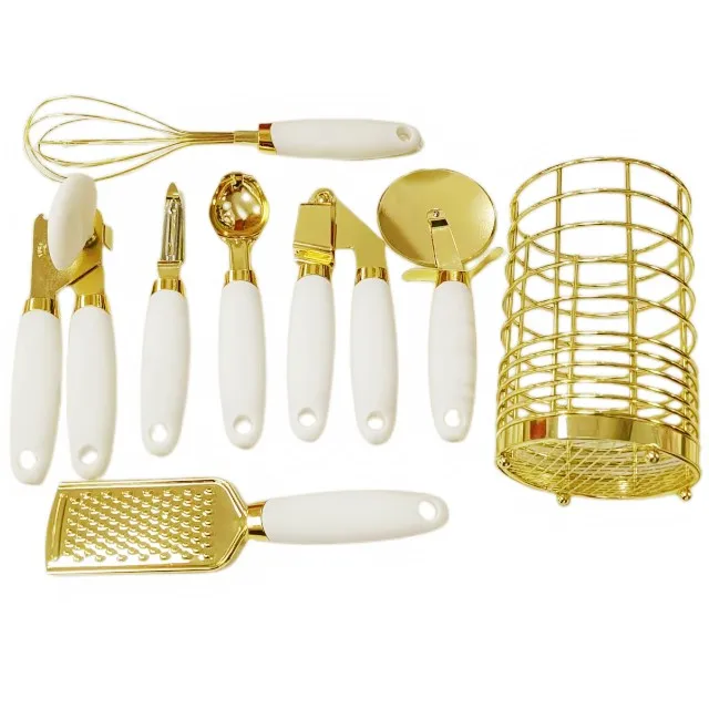 Gold Kitchen Tools Set - Sustainable & Customizable Utensils