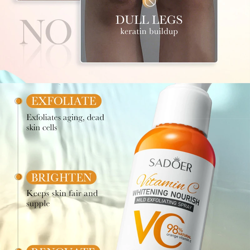 SADOER Vitamin C Nourishing Exfoliating Spray for Face & Body