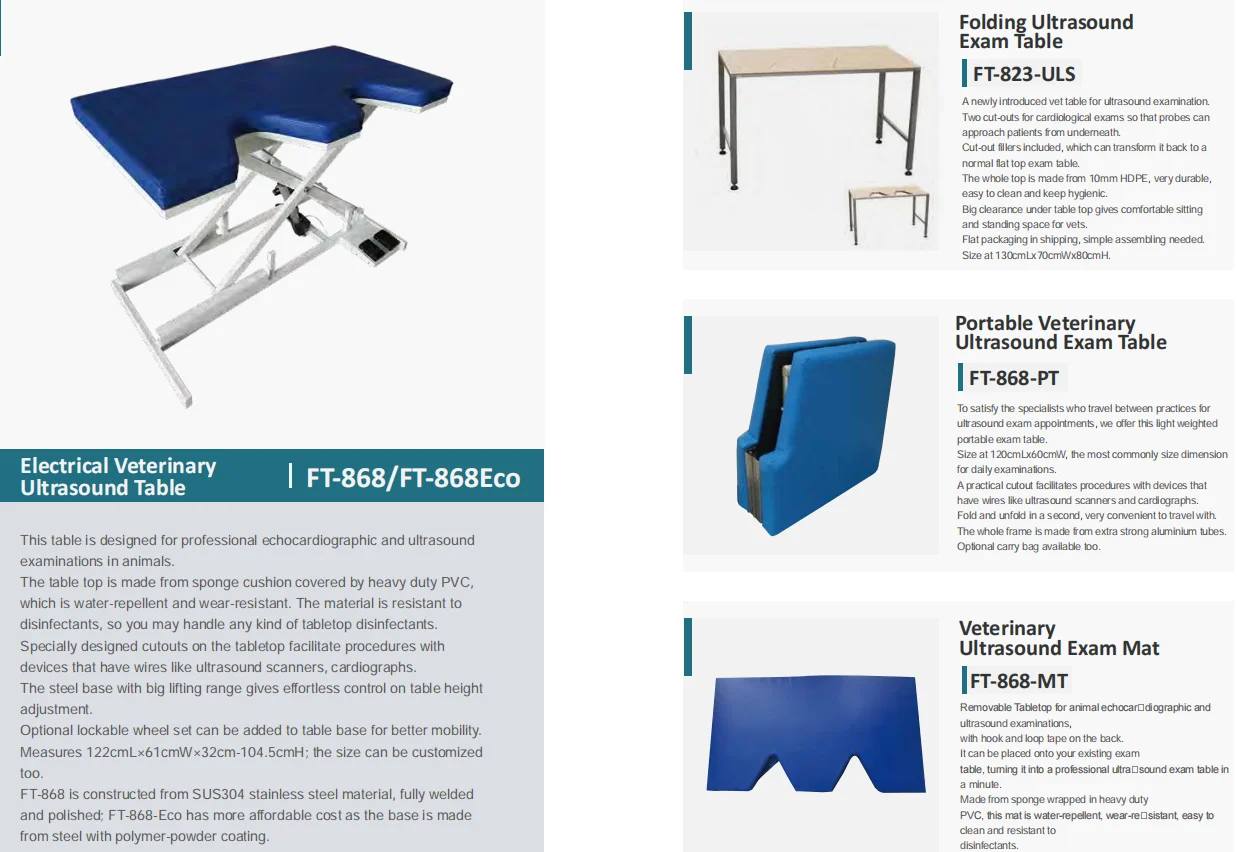 FT-868 Electric Lifting Vet Ultrasound Table & Pet Table - OEM Available