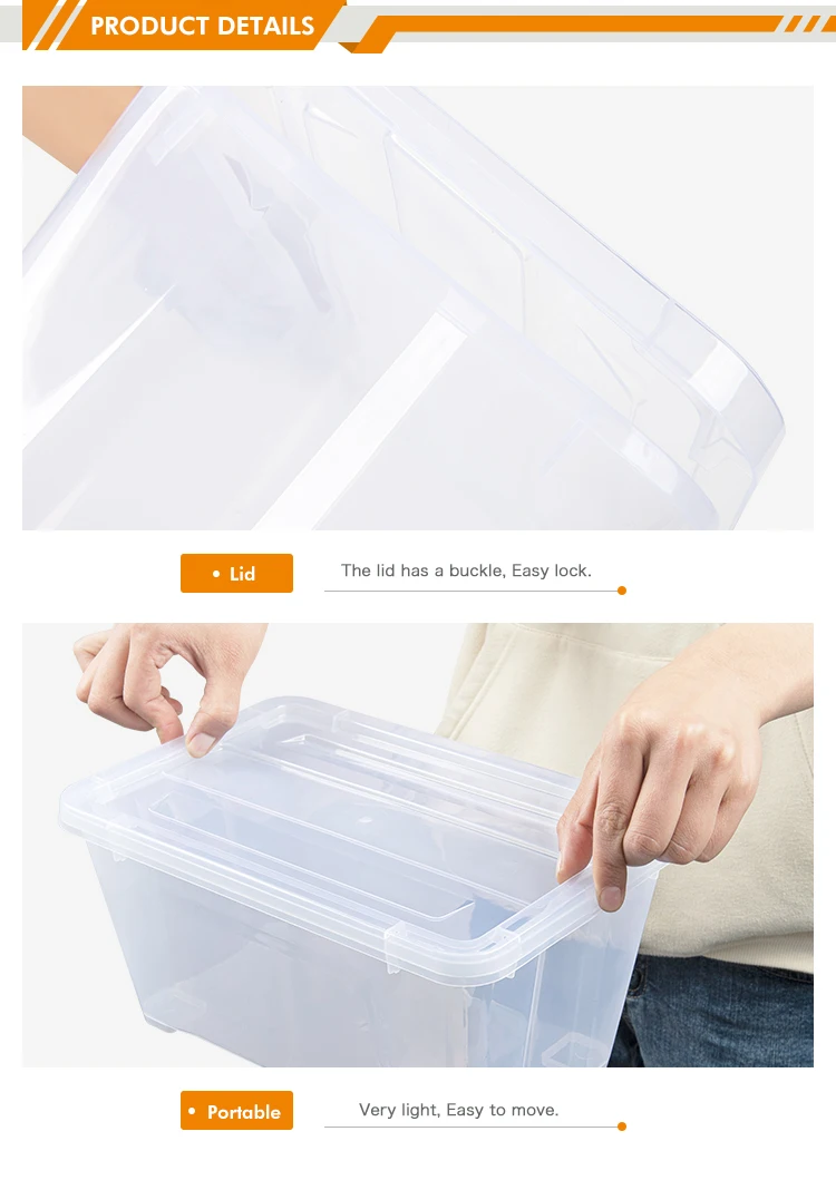 Pinyaoo 5L Clear Plastic Lid Storage Box - Versatile Organizer