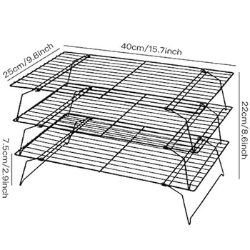 3 Tier Stainless Steel Stackable Baking Cooking Cooling Racks For ...