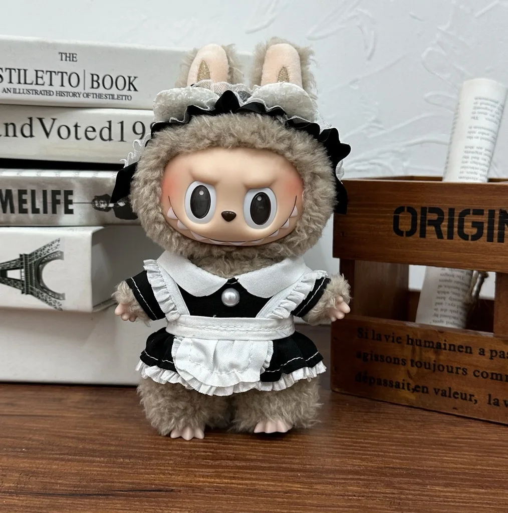 17cm Labubu Vinyl Figure Clothes - Handmade Cotton Outfit Custom Labubu ...